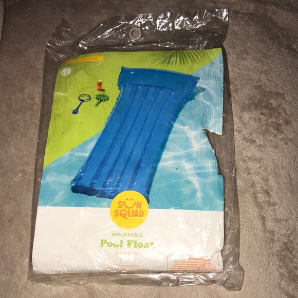 Sun Squad | Swim | Sun Squad Inflatable Pool Float With Built In Pillow ...